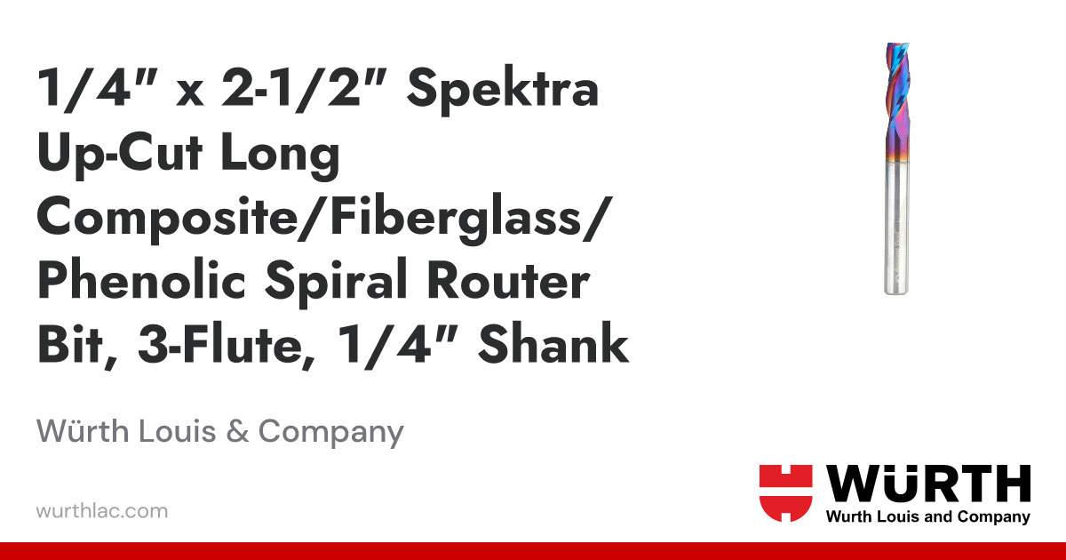 1/4" x 2-1/2" Spektra Up-Cut Long Composite/Fiberglass/Phenolic Spiral ...