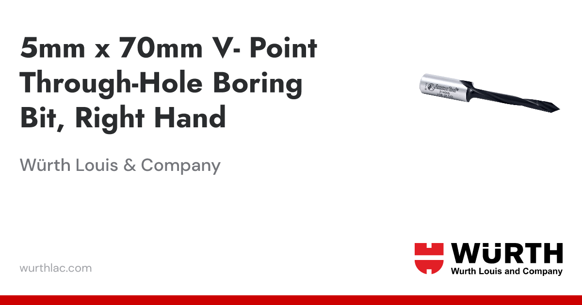 5mm x 70mm V- Point Through-Hole Boring Bit, Right Hand | Würth Louis ...