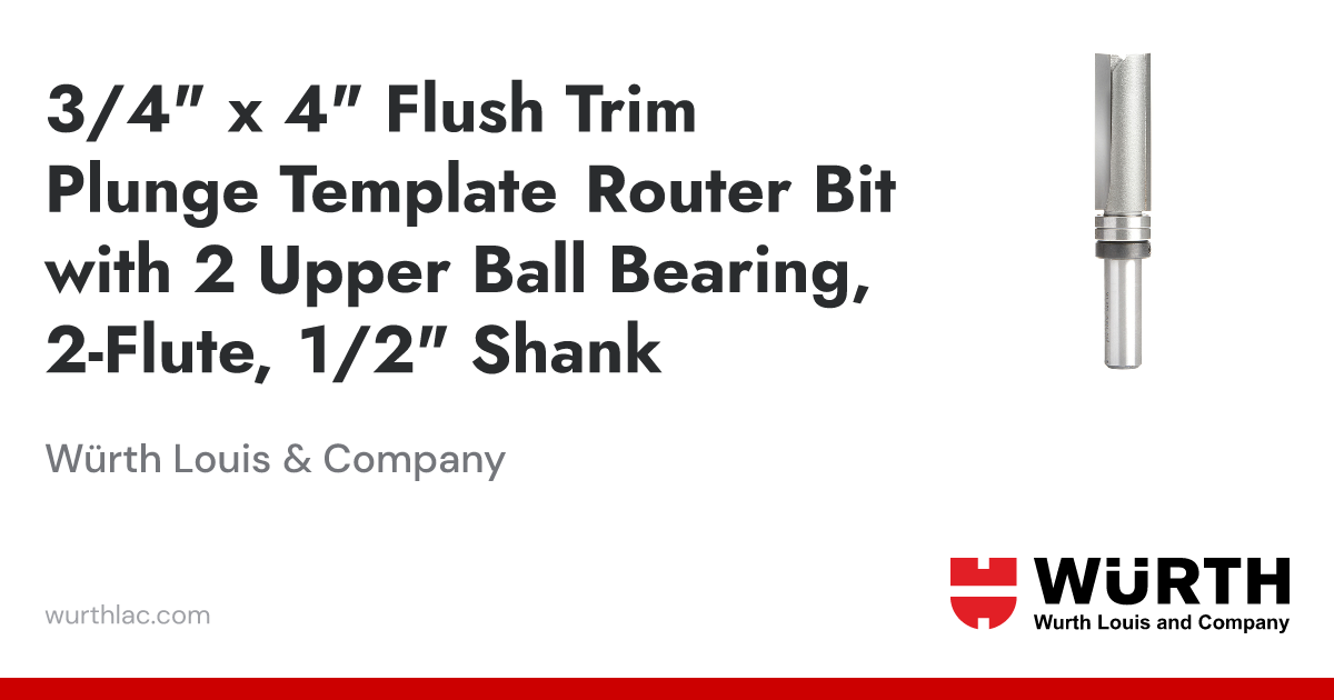 3/4" x 4" Flush Trim Plunge Template Router Bit with 2 Upper Ball ...