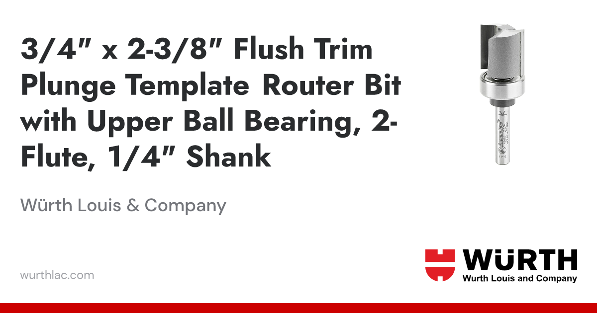 3/4" x 2-3/8" Flush Trim Plunge Template Router Bit with Upper Ball ...