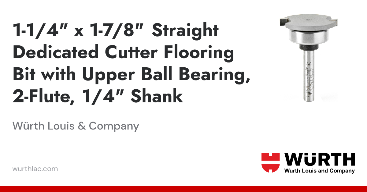 1-1/4" x 1-7/8" Straight Dedicated Cutter Flooring Bit with Upper Ball ...