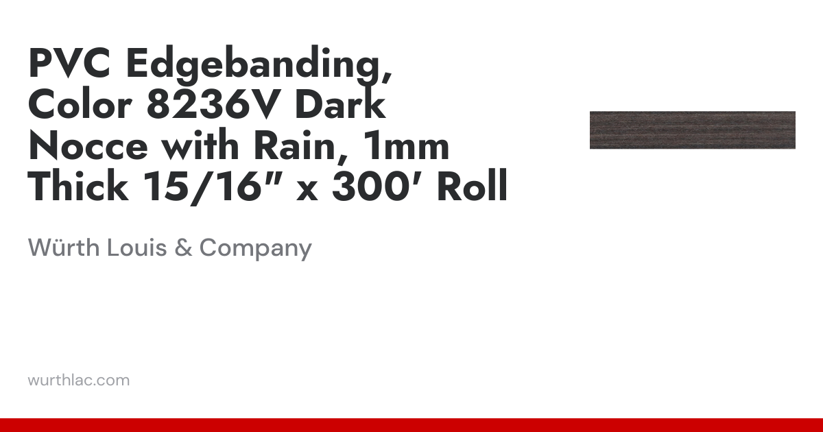 PVC Edgebanding, Color 8236V Dark Nocce with Rain, 1mm Thick 15/16" x ...