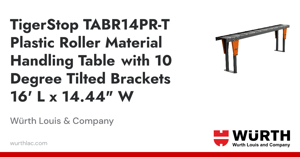 TigerStop TABR14PR-T Plastic Roller Material Handling Table with 10 ...