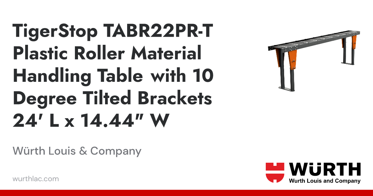 TigerStop TABR22PR-T Plastic Roller Material Handling Table with 10 ...