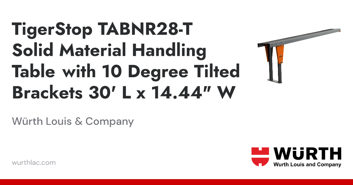 TigerStop TABNR28-T Solid Material Handling Table with 10 Degree Tilted ...