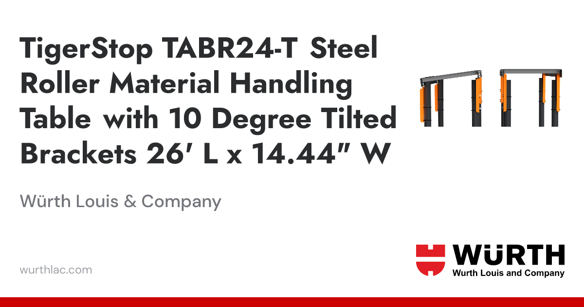 TigerStop TABR24-T Steel Roller Material Handling Table with 10 Degree ...
