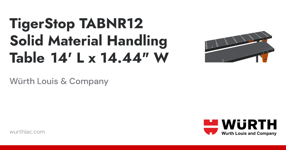 TigerStop TABNR12 Solid Material Handling Table 14' L x 14.44" W ...