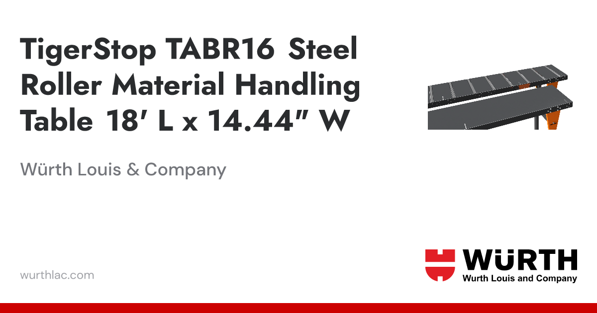 TigerStop TABR16 Steel Roller Material Handling Table 18' L x 14.44" W ...