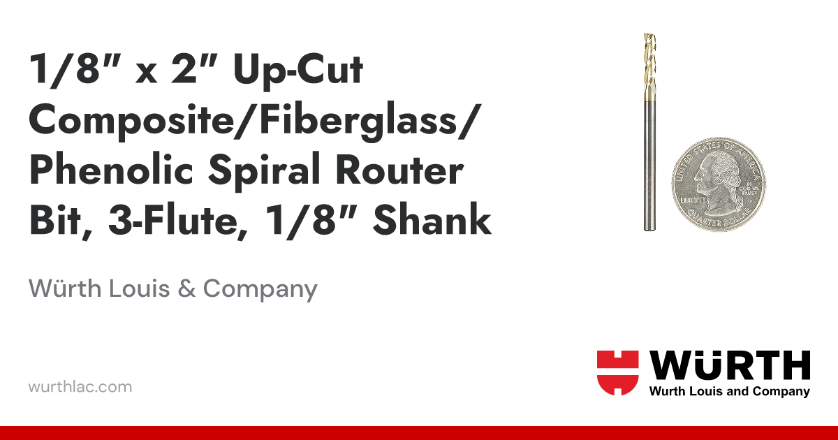 1/8" x 2" Up-Cut Composite/Fiberglass/Phenolic Spiral Router Bit, 3 ...