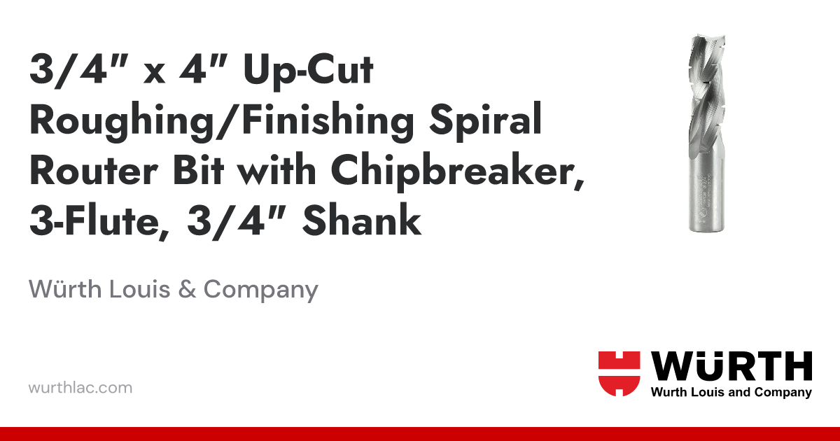 3/4" x 4" Up-Cut Roughing/Finishing Spiral Router Bit with Chipbreaker ...