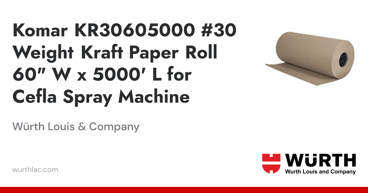 Komar KR30605000 #30 Weight Kraft Paper Roll 60" W x 5000' L for Cefla ...