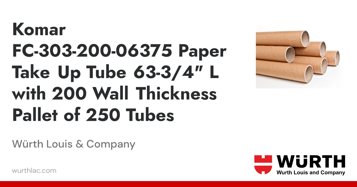 Komar FC-303-200-06375 Paper Take Up Tube 63-3/4" L with 200 Wall ...