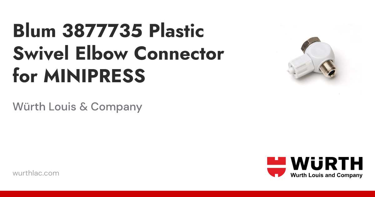 Blum 3877735 Plastic Swivel Elbow Connector for MINIPRESS | Würth Louis ...