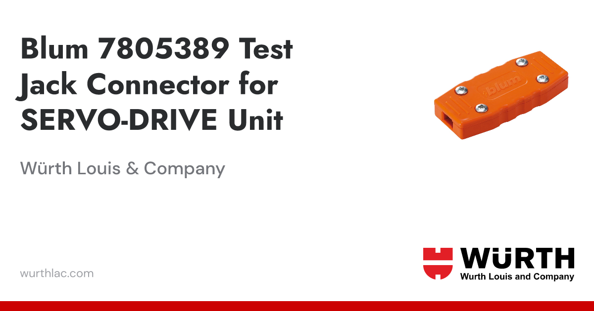 Blum 7805389 Test Jack Connector for SERVO-DRIVE Unit | Würth Louis ...