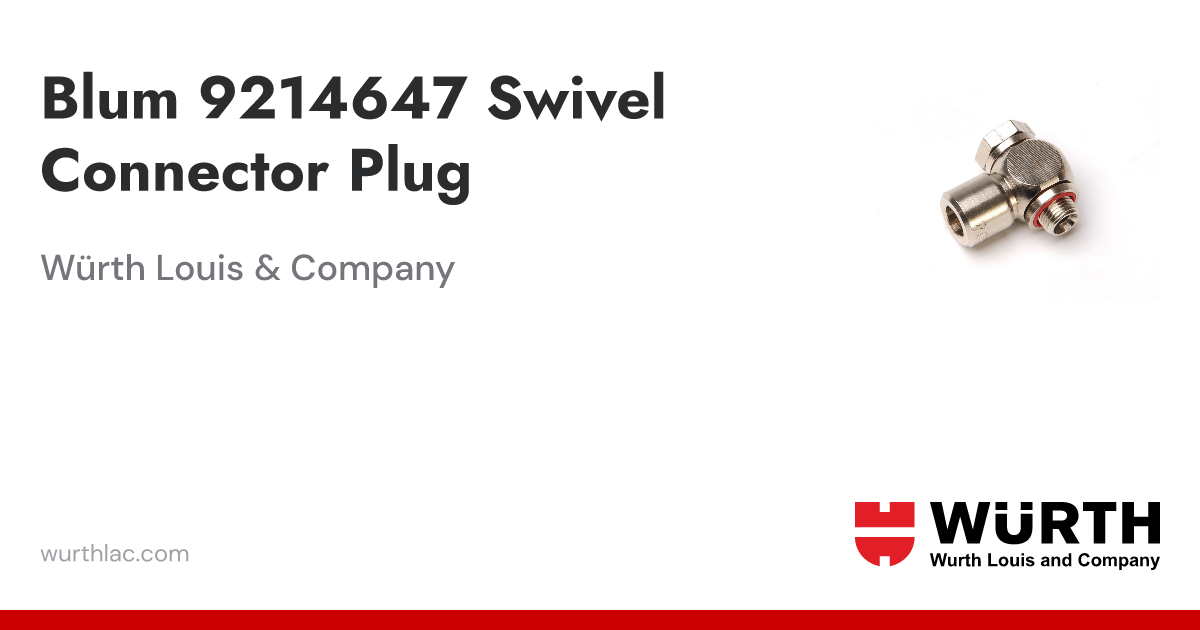 Blum 9214647 Swivel Connector Plug | Würth Louis & Company
