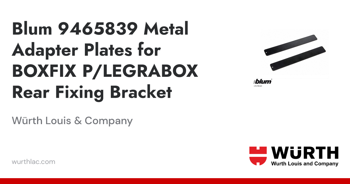 Blum 9465839 Metal Adapter Plates for BOXFIX P/LEGRABOX Rear Fixing ...