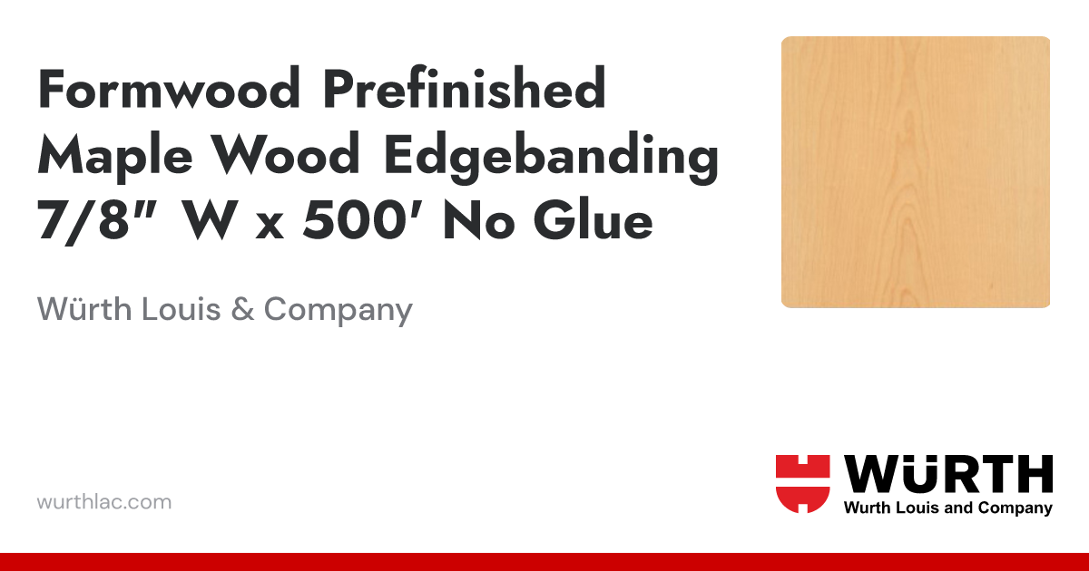 Formwood Prefinished Maple Wood Edgebanding 7/8" W x 500' No Glue ...