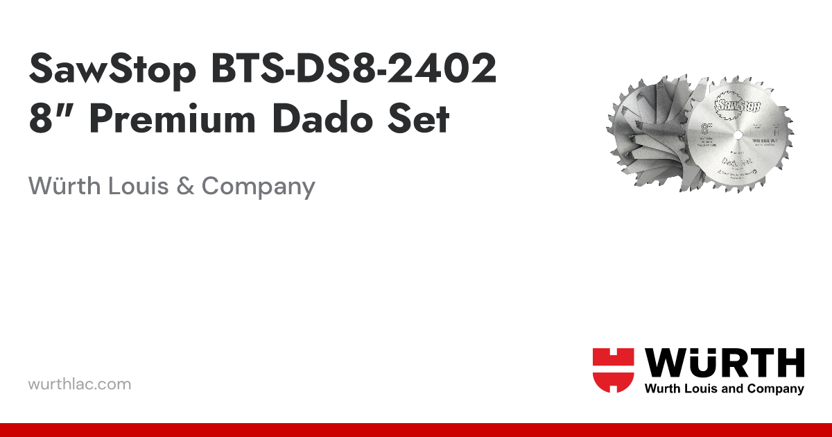 SawStop BTS-DS8-2402 8" Premium Dado Set | Würth Louis & Company