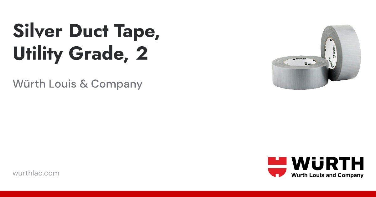 Silver Duct Tape, Utility Grade, 2 | Würth Louis & Company