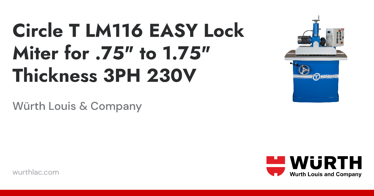 Circle T LM116 EASY Lock Miter for .75" to 1.75" Thickness 3PH 230V ...