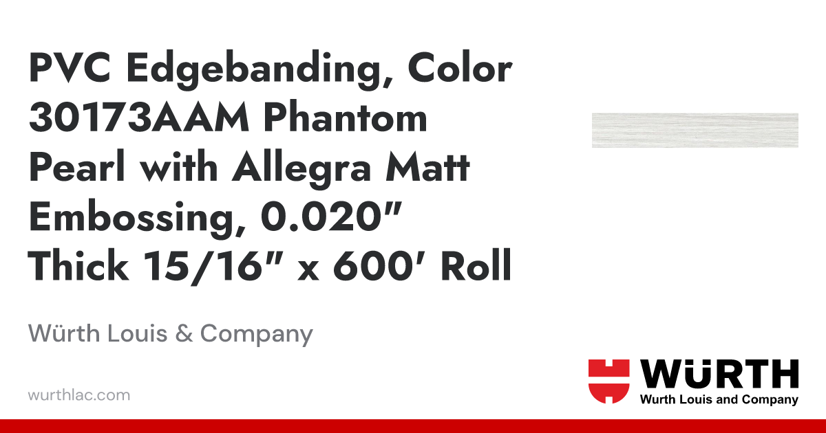 PVC Edgebanding, Color 30173AAM Phantom Pearl with Allegra Matt ...